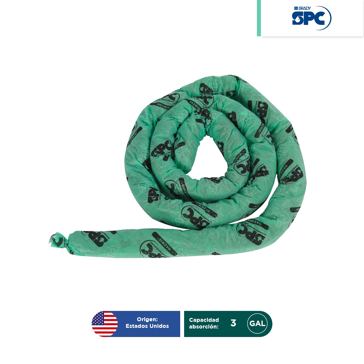 Calceta absorbente hazmat - líquidos agresivos 3"x12 ft | 8x360 cm SPC ...