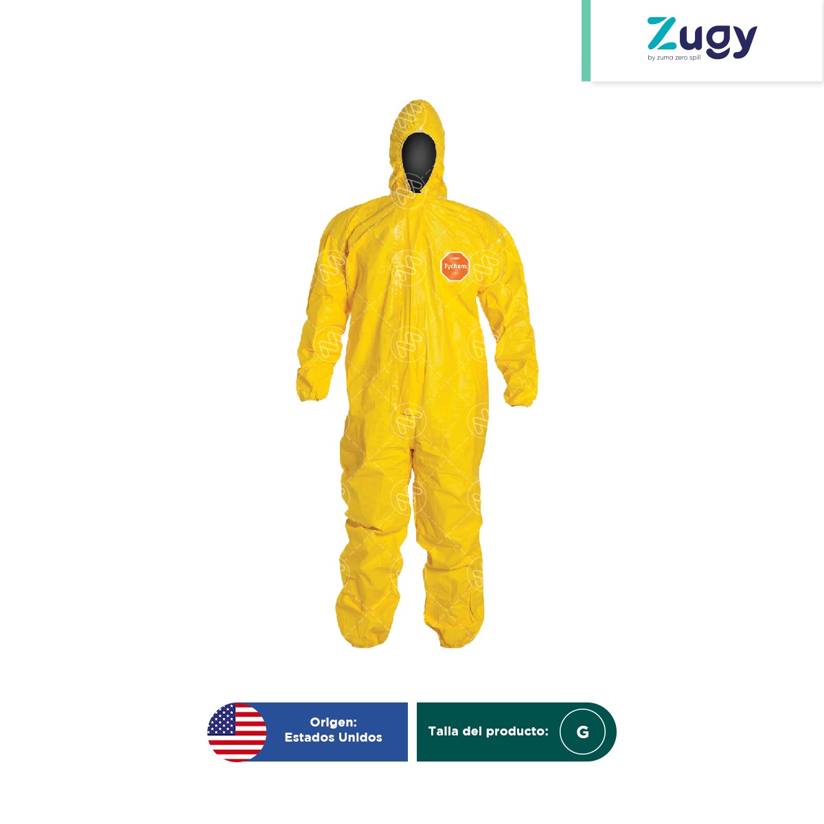 Overol Tychem 2000 amarillo sin calceta talla grande | Grupo Zuma