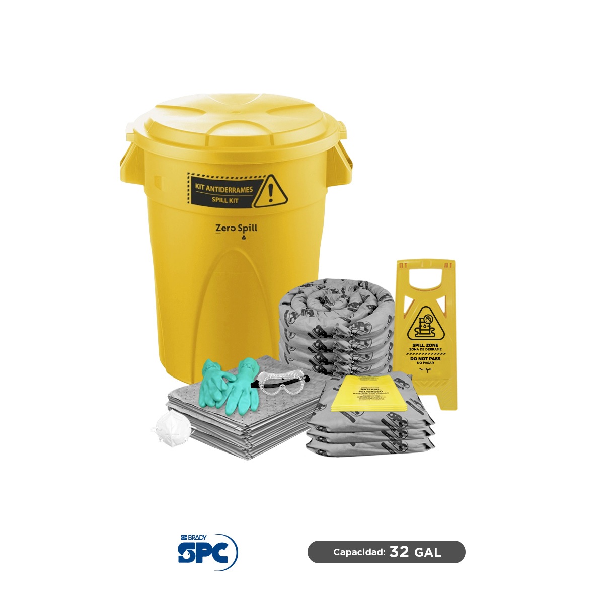 Kit antiderrames universal SPC 32 Gal | absorción 30 Gal - ET | Grupo Zuma
